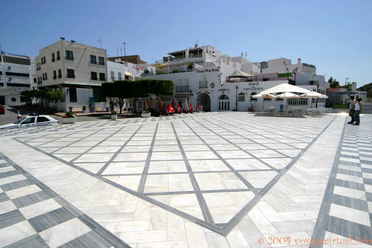 Esplanade in front of the Hostal Arco Plaza, Mojacar - Spain, Andalusia