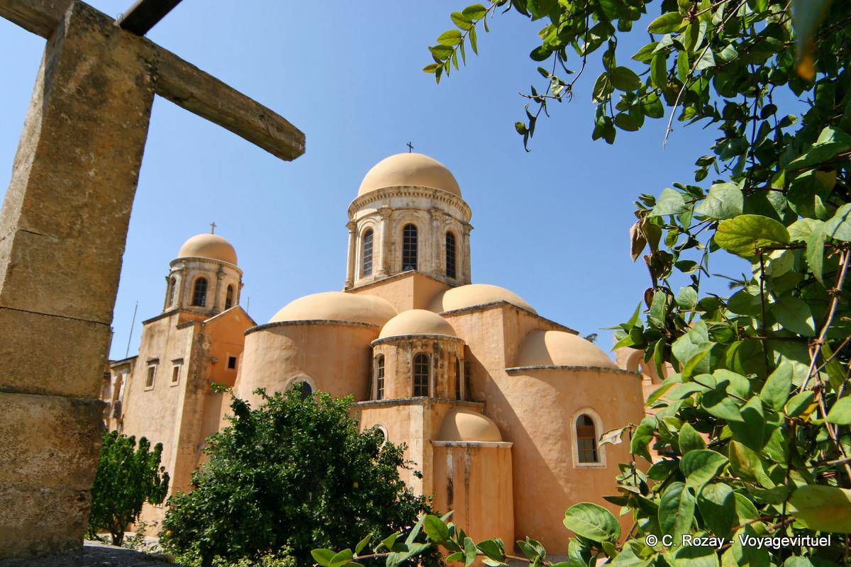 Agia Triada Akrotiri triconques domes of the Church of the Monastery ...